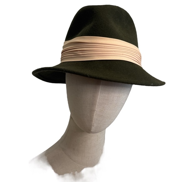 Bollman Americana | Accessories | Vintage Olive Green Fedora Hat W ...